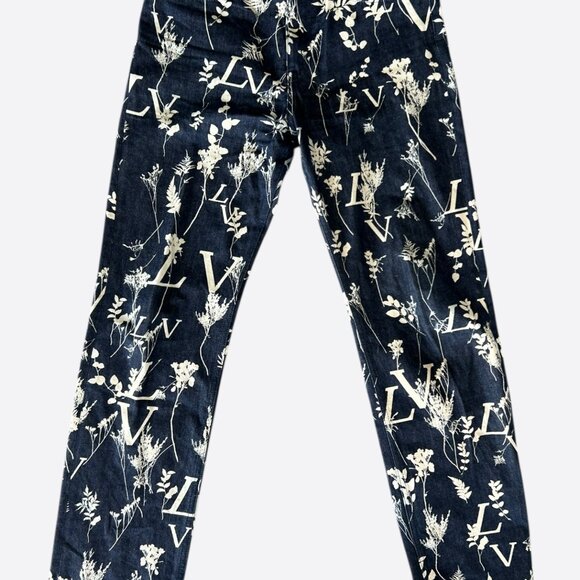 Louis Vuitton | Jeans | Louis Vuitton Navy White Leaf Jeans | Poshmark